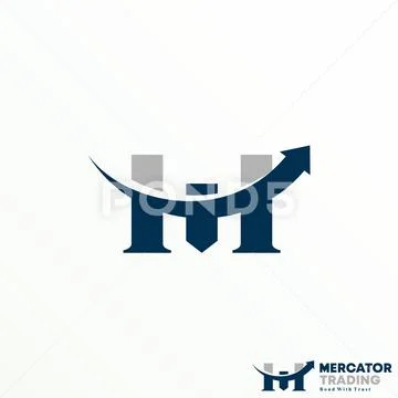 Trading logo, graph design, font M, letter M, symbol M. Illustration ...