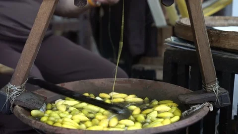 Tradition silk making process, building ... | Stock Video | Pond5