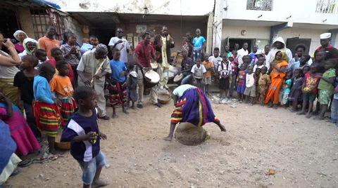 Traditional African dance in Dakar slum ... | Stock Video | Pond5