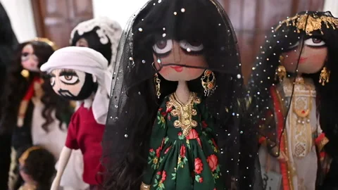 Traditional Emirati dolls in traditional... | Stock Video | Pond5