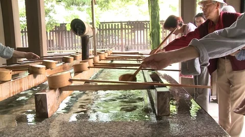 Traditional Handwashing at a Japanese Te... | Stock Video | Pond5