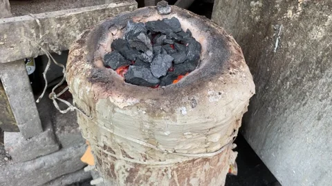 Traditional Indian Chulha aka stove in f... | Stock Video | Pond5