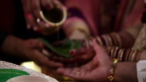 Traditional Indian water pouring ceremon... | Stock Video | Pond5