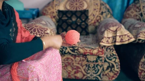 Traditional Indian woman preparing wool ... | Stock Video | Pond5