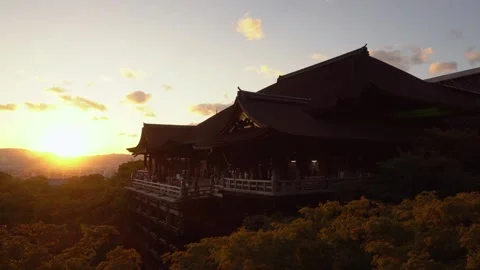 Traditional Japanese Temple at Sunset - ... | Stock Video | Pond5