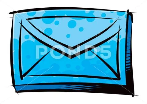 Traditional letter in an envelope Shape of letter symbol created in ...