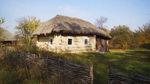 Traditional Log Cabin at Ukrainian Cultu... | Stock Video | Pond5