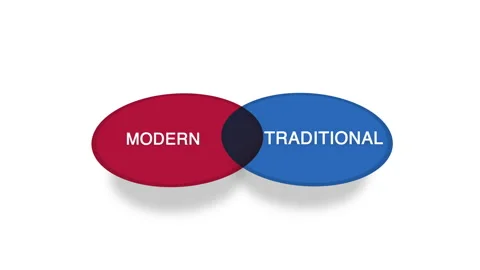 Traditional or Modern Venn Diagram Anima... | Stock Video | Pond5