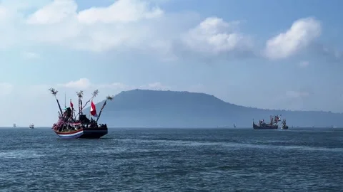 Traditional Perahu Mayang fishing boats ... | Stock Video | Pond5