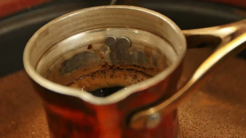 Traditional process boil Turkish coffee ... | Stock Video | Pond5