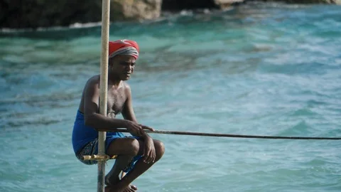 Traditional Singhalese man sitting on a ... | Stock Video | Pond5