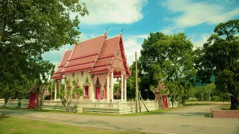 Traditional Thai Temple in Natural Surro... | Stock Video | Pond5