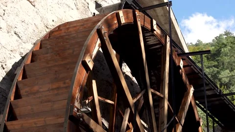 Traditional Wooden Water Wheel Spinning ... | Stock Video | Pond5