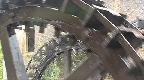 Traditional wooden water wheels turning ... | Stock Video | Pond5
