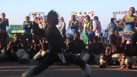 Traditional Zulu dance performance on th... | Stock Video | Pond5