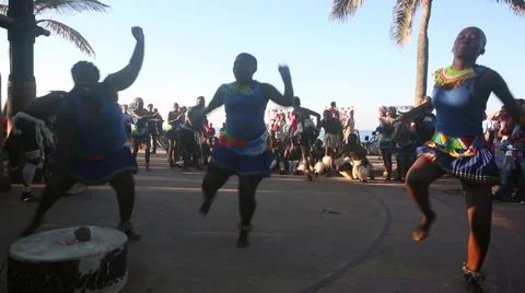 Traditional Zulu dance performance on th... | Stock Video | Pond5