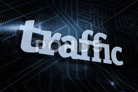 Traffic against futuristic black and blue background Illustration #36915400