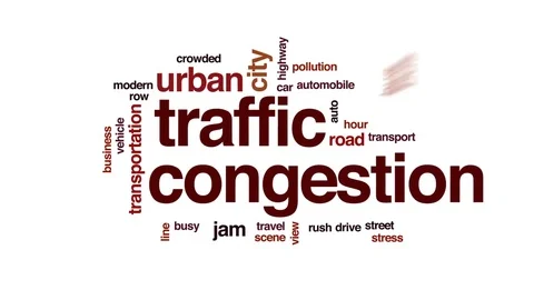 Traffic congestion animated word cloud, ... | Stock Video | Pond5