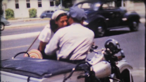 traffic cop gets kiss from woman starts ... | Stock Video | Pond5