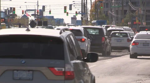 Traffic gridlock and road construction | Stock Video | Pond5