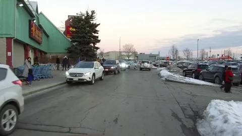 Traffic gridlock in shopping mall parkin... | Stock Video | Pond5