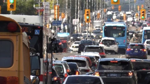 Traffic jam and gridlock in scorching su... | Stock Video | Pond5