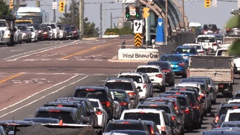 Traffic jam and gridlock in scorching su... | Stock Video | Pond5