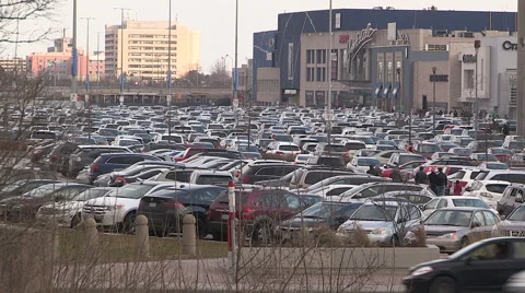 Traffic jam and gridlock at shopping mal... | Stock Video | Pond5