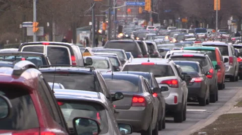 Traffic jam gridlock rush hour in Toront... | Stock Video | Pond5