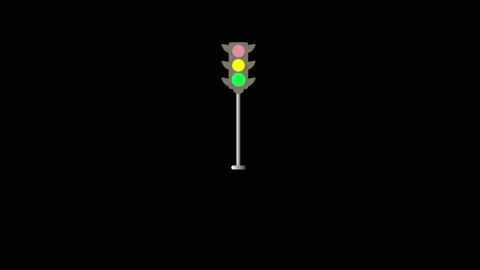 traffic light animation on black backgro... | Stock Video | Pond5