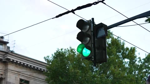 Traffic Light Changing. Street with traf... | Stock Video | Pond5