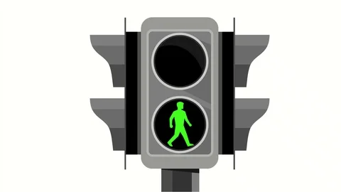 Traffic Light Man Walking Retro 2D Anima... | Stock Video | Pond5