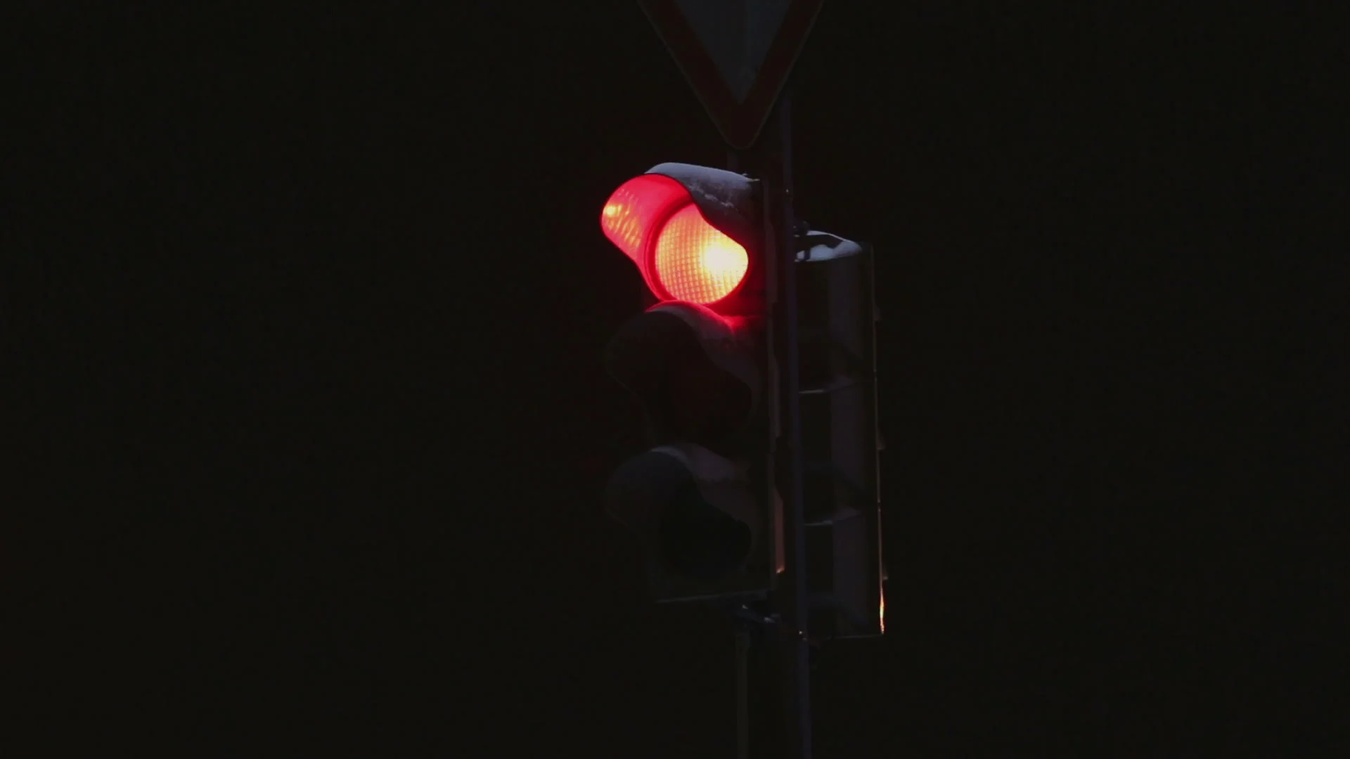 Red Traffic Light At Night