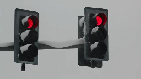 Traffic Light Snow Stock Video Footage | Royalty Free Traffic Light ...