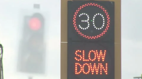 Traffic Light with speed limit sign | Stock Video | Pond5