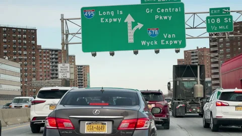 Traffic on Long Island Expressway. 4K hy... | Stock Video | Pond5