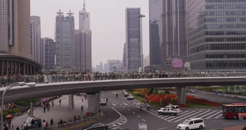 Traffic On Mingzhu Roundabout, Shanghai ... | Stock Video | Pond5