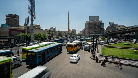 Traffic at Ramsis Square near the main t... | Stock Video | Pond5