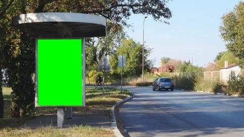 Traffic road ,green screen bilboard time... | Stock Video | Pond5