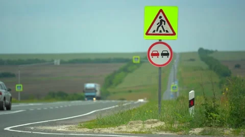 traffic sign pedestrian crossing, closeu... | Stock Video | Pond5