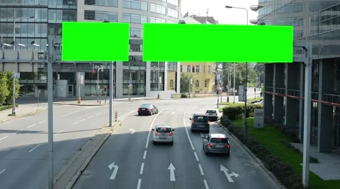 traffic signs - green screen - passing c... | Stock Video | Pond5