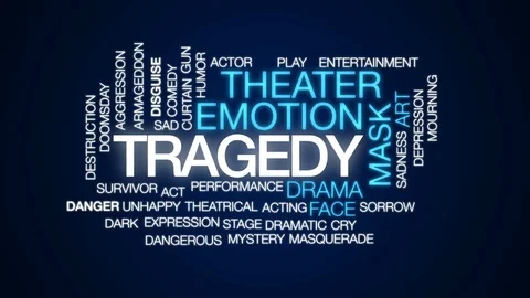 Tragedy animated word cloud, text design... | Stock Video | Pond5