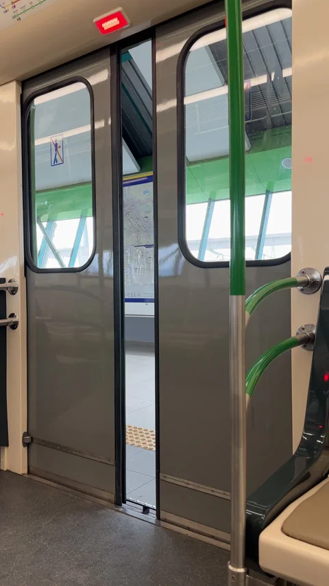 Train closing the doors and departures | Stock Video | Pond5