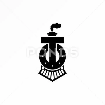 Train head stock. Locomotive vector. Letter T logo. ~ Clip Art #160518847