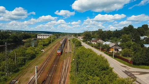 Train on the railway. | Stock Video | Pond5