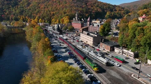 Train ride in Jim Thorpe PA through Lehi... | Stock Video | Pond5