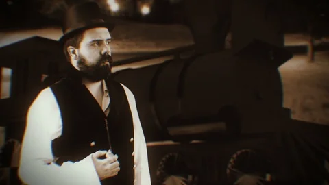 train station master with pocket watch | Stock Video | Pond5