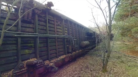 Train Wreck in Chernobyl Exclusion Zone,... | Stock Video | Pond5