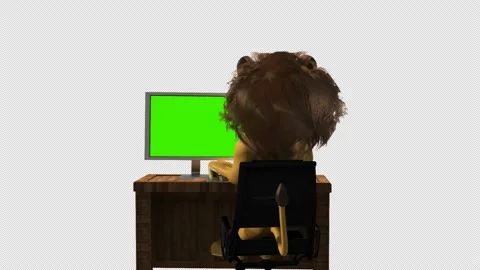 A trained working on computer back view ... | Stock Video | Pond5