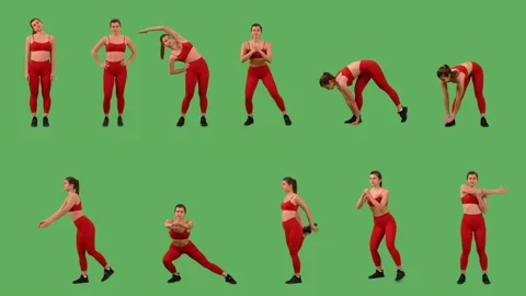 training for strength on green screen | Stock Video | Pond5